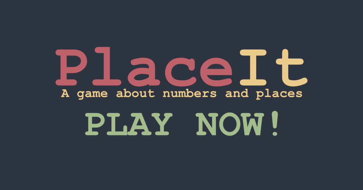PlaceIt | A game about numbers and places